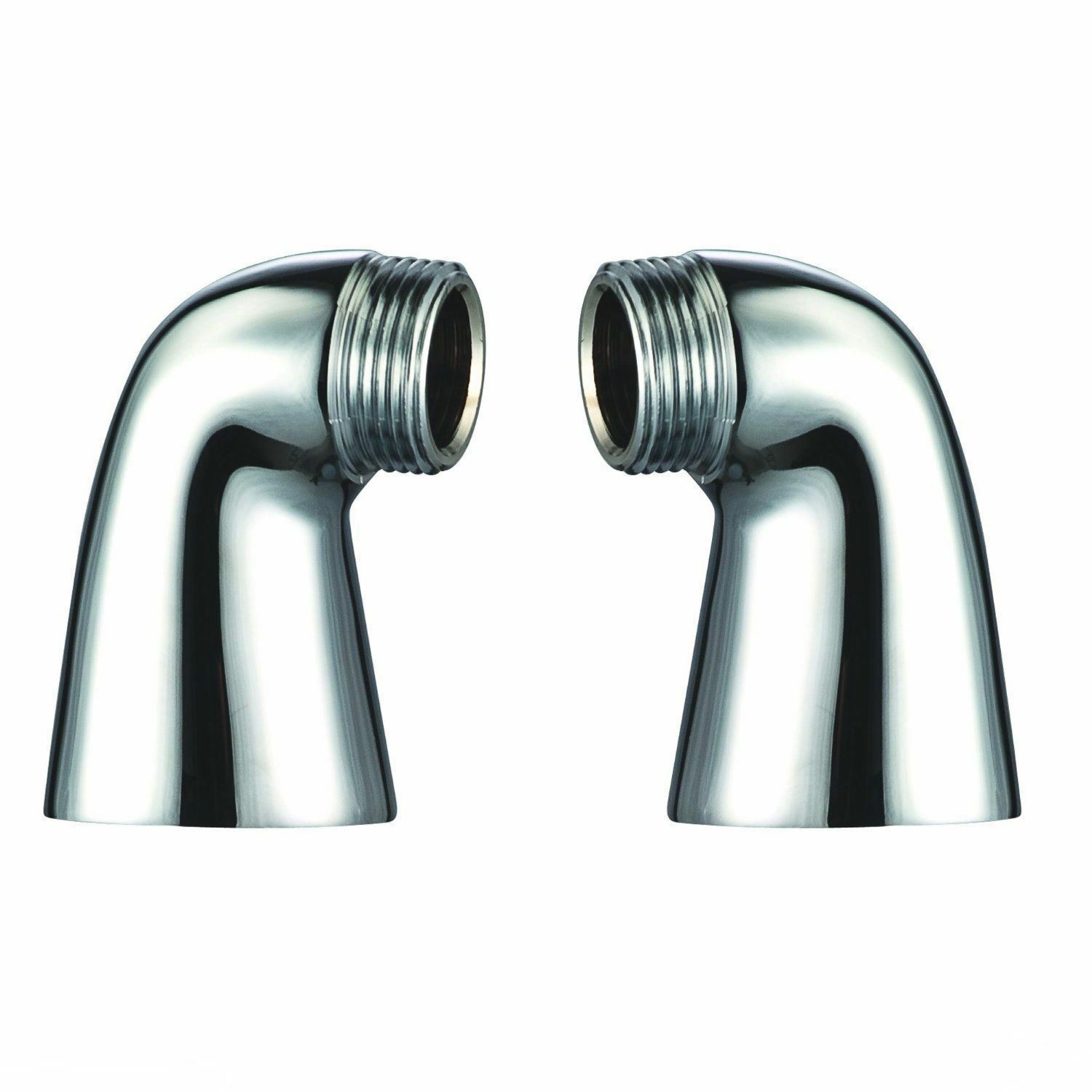 Pair of Chrome Deck Mounted Bath Filler Shower Mixer Tap Legs Adapter ...