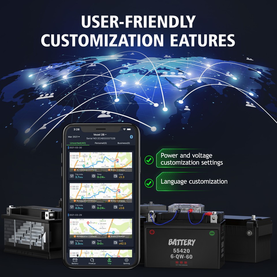 Ancel BM200 Car Battery Monitor Bluetooth 12V Battery Load Tester for ...