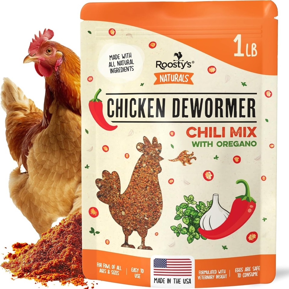 1LB Chicken De-Wormer Powder Chili Mix Garlic Black Pepper Oregano Flax ...