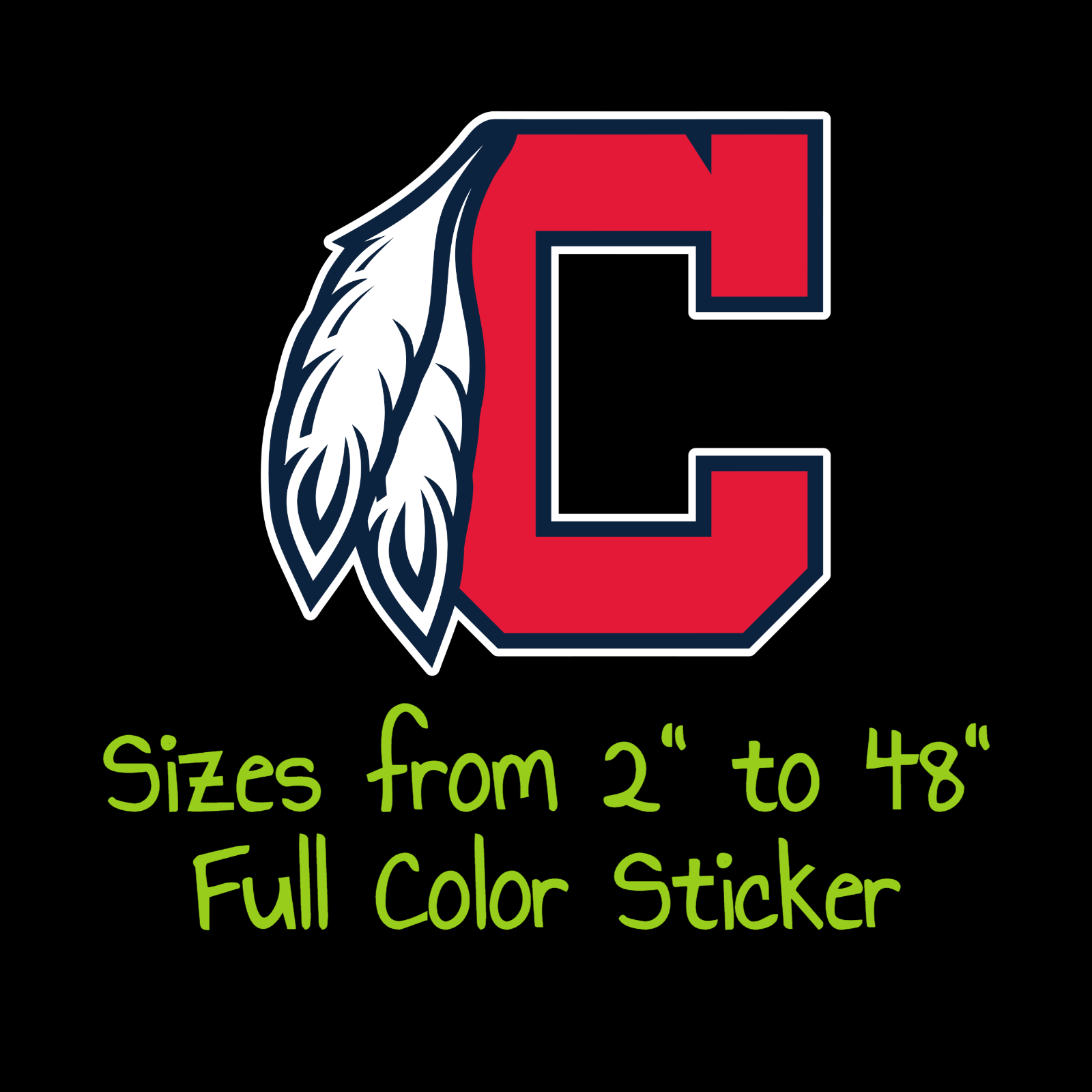 Cleveland Indians Full Color Vinyl Decal | Hydroflask decal | Cornhole ...