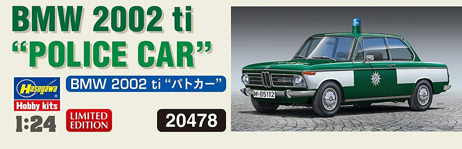 Hasegawa 1/24 Scale BMW 2002 ti POLICE CAR Plastic Model Kit 20478 | eBay