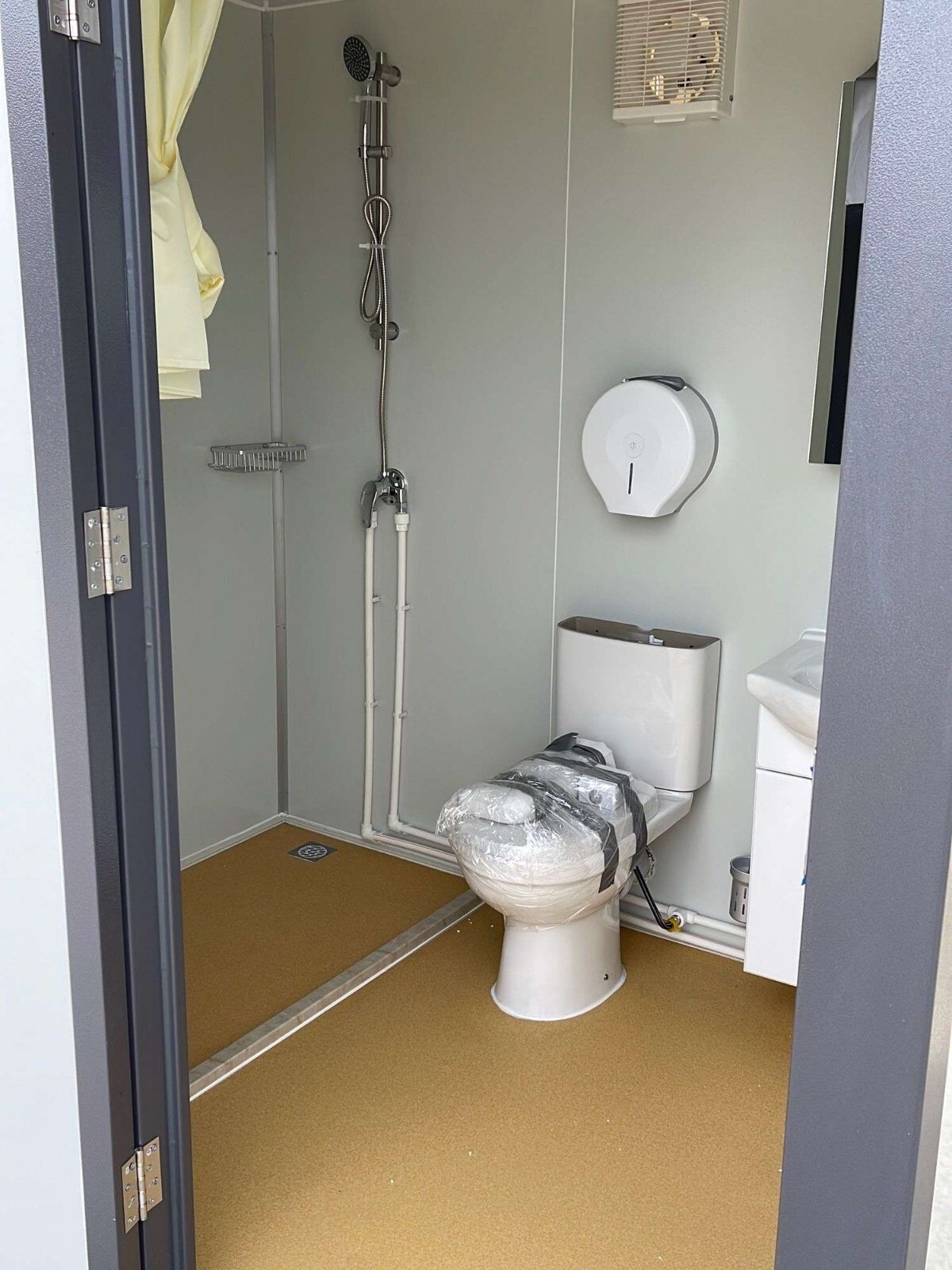 [AS-IS] Portable Restroom Mobile Toilet Bathroom w/Shower Sink Curtain ...