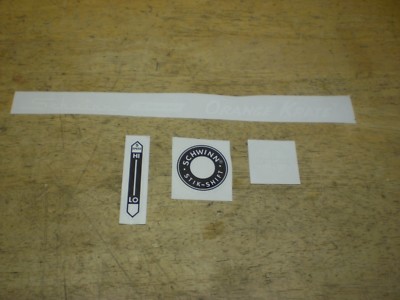 Schwinn Stingray Orange Krate Bicycle Peel & Apply Decal Set W/ Shifter ...