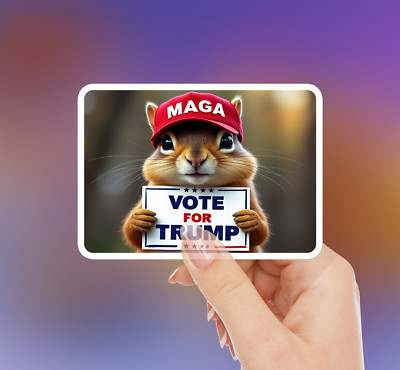 NEW - MAGA Vote For Trump 2024 Sticker - Peanut Squirrel AI - 3.5 x 2.8 ...