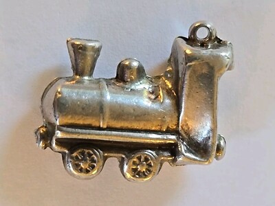 Sterling Silver ~ TRAIN Charm ~ LOCOMOTIVE ~ GREAT CARTOON STYLE ...
