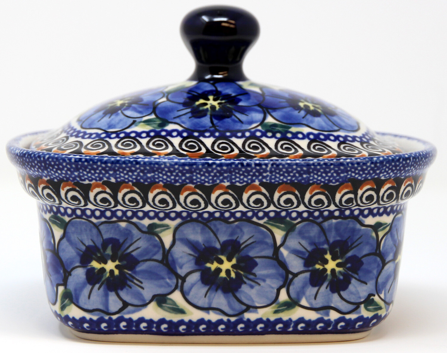 Polish Pottery Butter Tub 2 Cups Capacity Zaklady Regal Bouquet Unikat ...