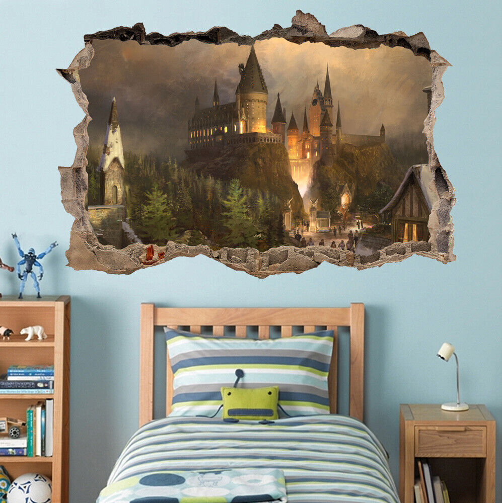 Harry Potter Hogwarts Castle 3D Smashed Hole Decal Wall Sticker Decor ...