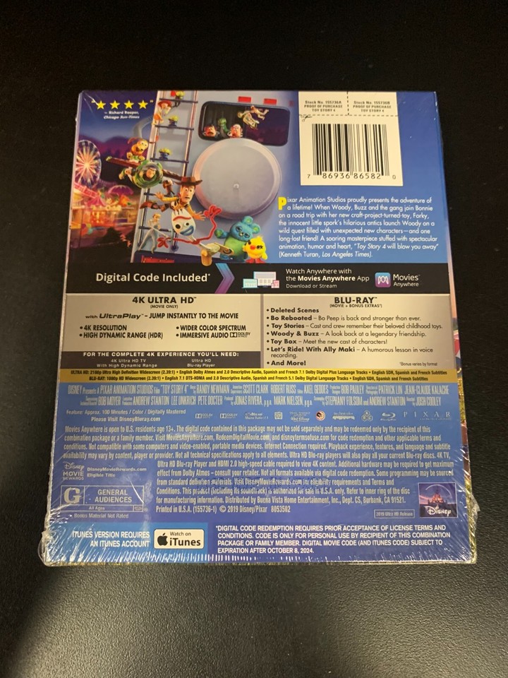 Toy story 4 (4K UHD + Blu-ray) - Target exclusive | eBay