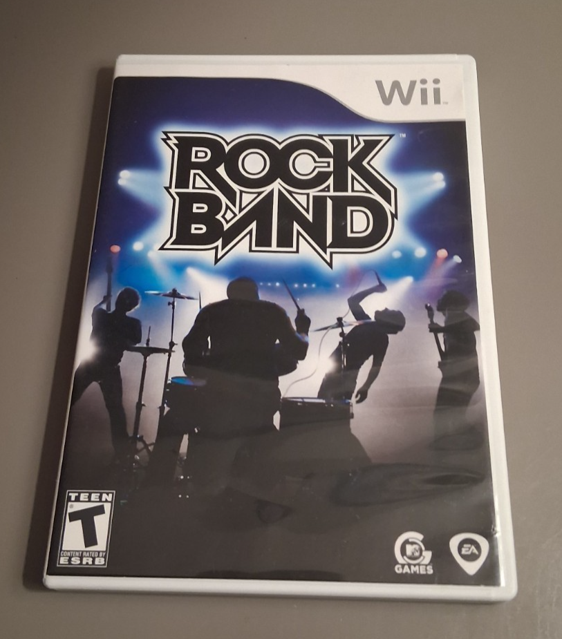 Wii Rock Band Bundle Set - Wireless Drums, Guitar W/ Dongles, Mic ...