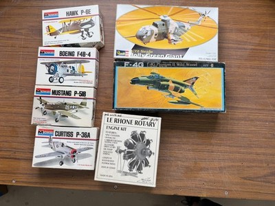 Lot of 7 models NIB. Monogram 1/72 P-6E, F4B-4, P51, p36, plus Jolly ...
