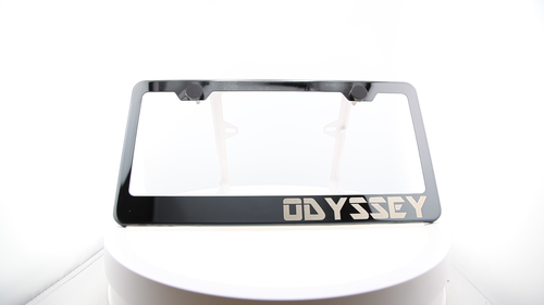 Titanium Gun Metal License Plate Frame ODYSSEY Laser Etched Metal Screw ...
