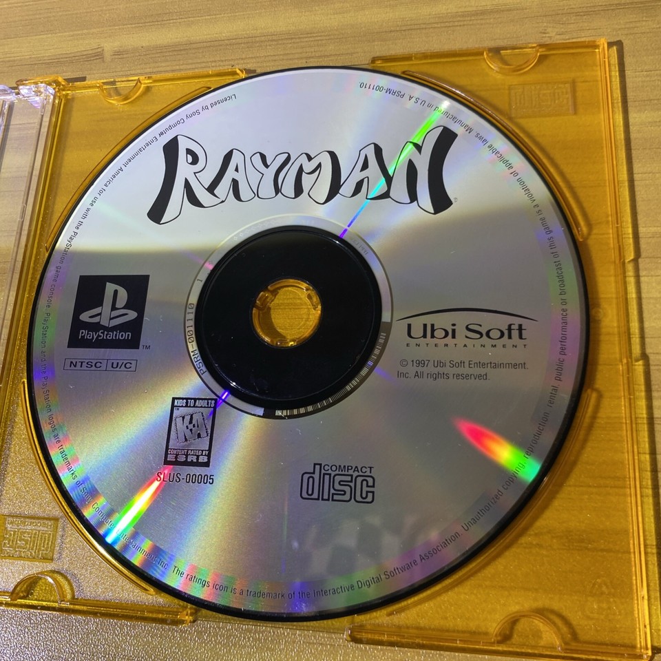 Rayman PS1 (Sony PlayStation 1, 1995) Disc & Case - Excellent Working ...