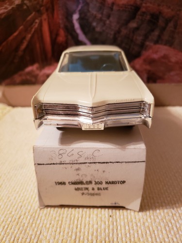 1/25 scale 1968 Chrysler 300. Plastic promo model. White with Blue ...