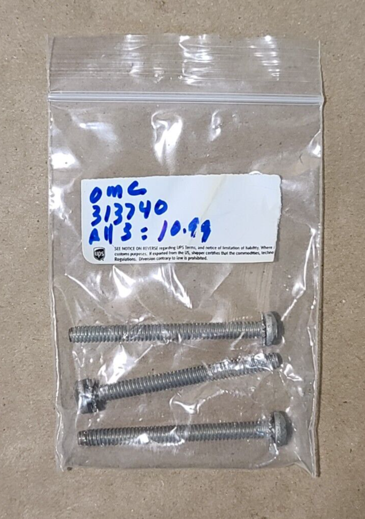 3 OEM OMC JOHNSON EVINRUDE OUTBOARD SCREWS # 313740 | eBay
