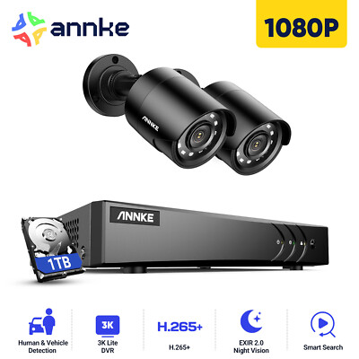 ANNKE 5MP Lite 8CH DVR Outdoor 1080P Security Camera System CCTV Email ...