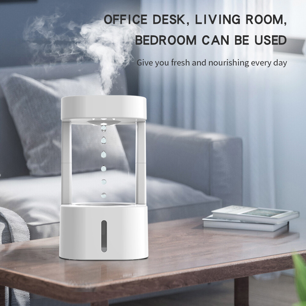 580ml Anti-gravity Water Drop Humidifier with Atmosphere Light ...