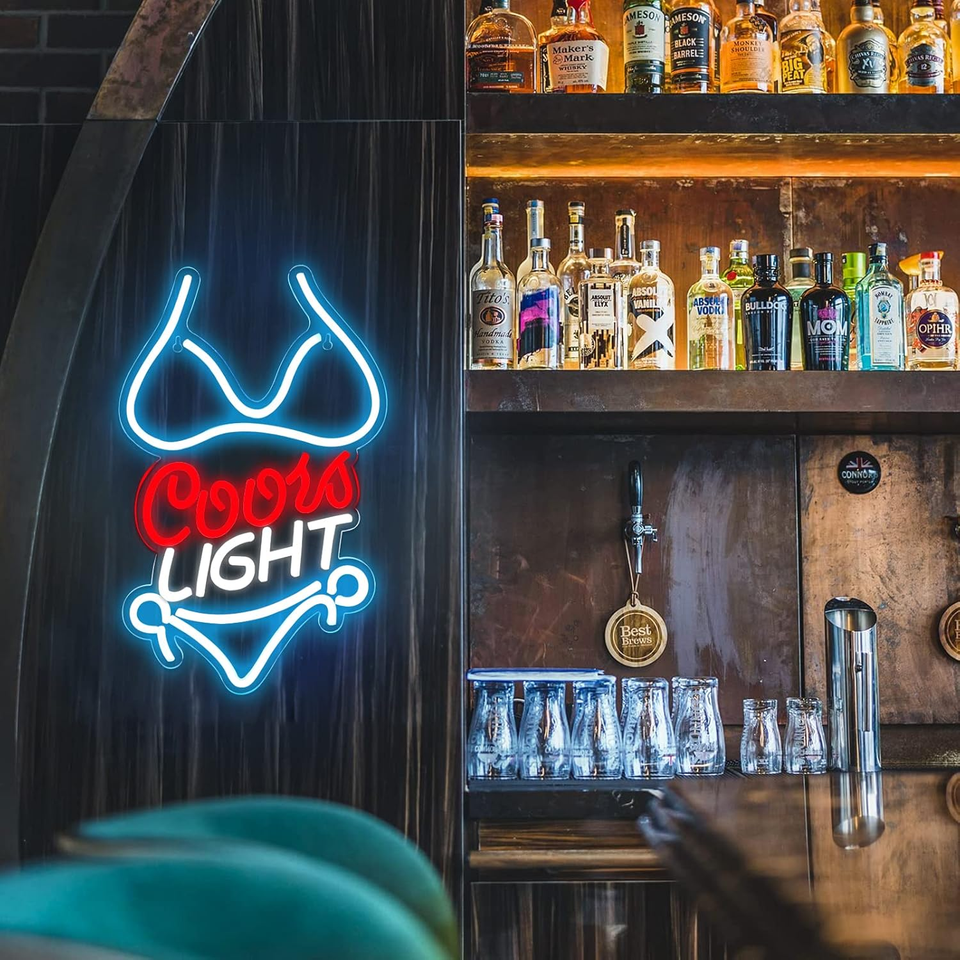 Bikini Coors Lt LED Neon Sign USB Business Sign Man Cave Beer Bar Pub ...
