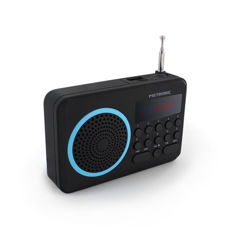 Metronic Radio FM MP3 portatile con porte USB/Micro SD - nera e blu | eBay