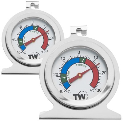 Fridge Thermometer & Freezer Thermometer **Twin Pack** Stainless Steel ...