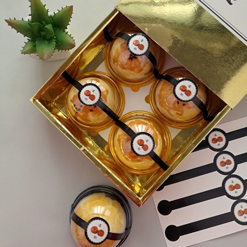 80x/Set Gold Long Style Adhesive Label Stickers for Mooncake Box Yolk ...