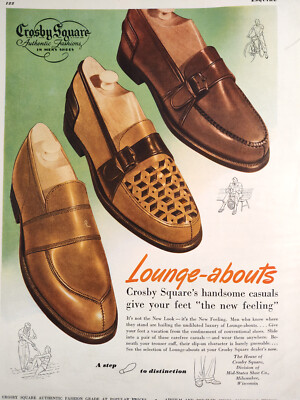 1948 Original Esquire Art Ad Advertisement Crosby Square Mens Shoes | eBay