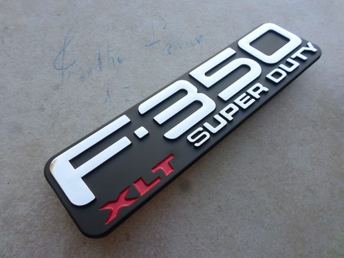 99-04 NEW Ford F-350 Super Duty XLT Fender Emblem Nameplate F81Z-16720 ...