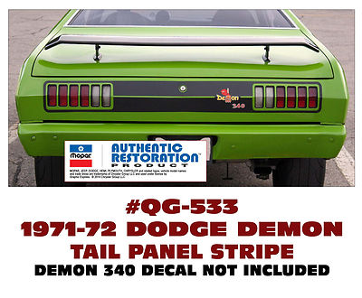QG-533 1971 1972 DODGE DEMON - TAIL PANEL STRIPE - DECAL KIT | eBay