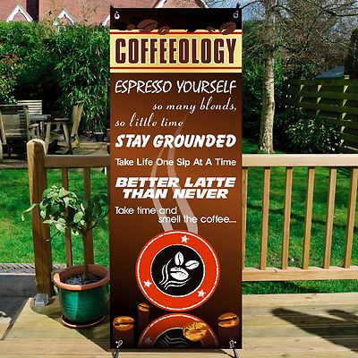 COFFEEOLOGY, COFFEE BANNER DISPLAY SYSTEM Free Standing, Coffee Sign ...