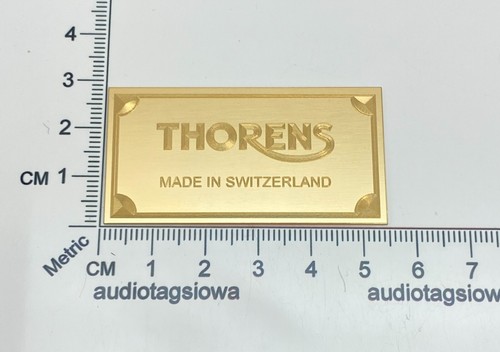 Thorens Made in Switzerland Turntable Name Plate Custom Engraved Solid ...