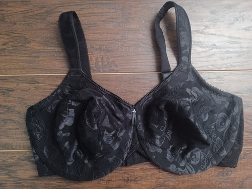 Wacoal Bra 40DD Awareness Full Figure Underwire Black Shapes and ...