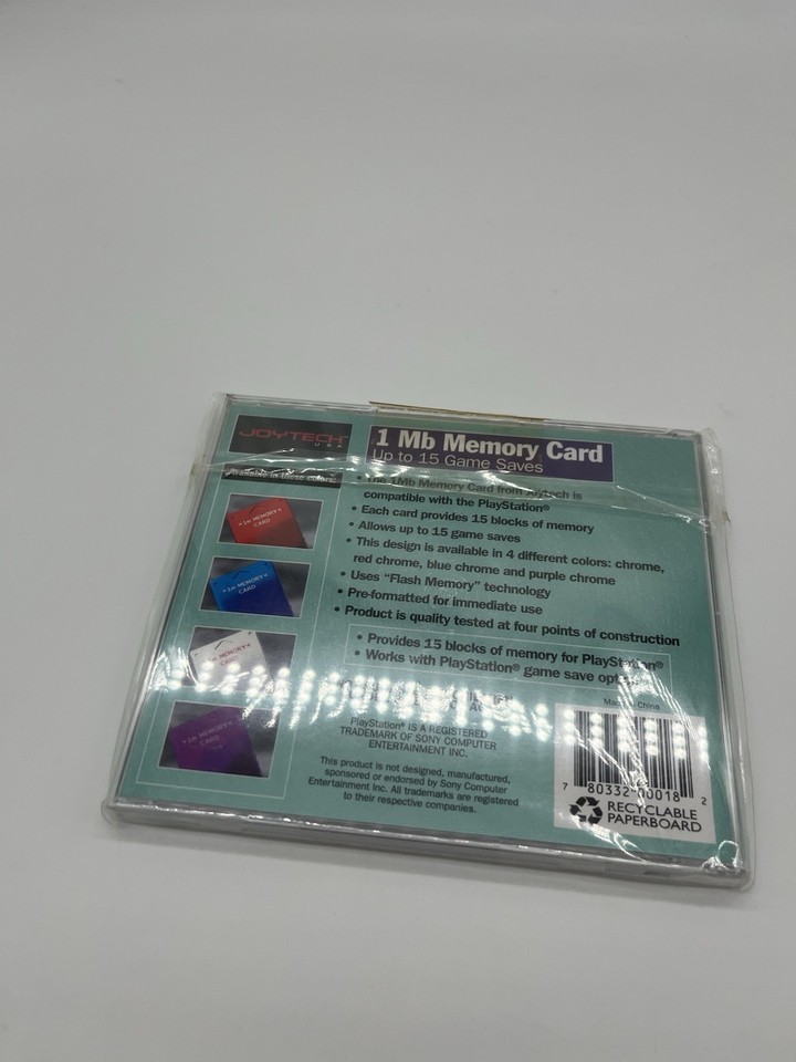 NEW SEALED Joytech USA Playstation 1 Compatible 1MB Memory Card RED | eBay