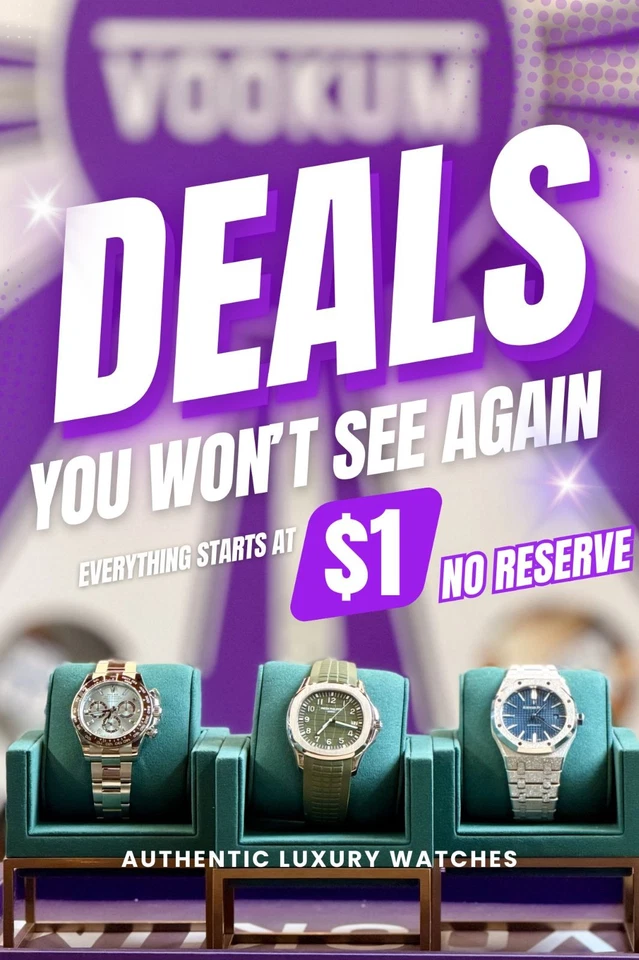 VOOKUM Live Auction - Luxury Watches at $1 - Rolex, Omega, Tudor - 1M ...