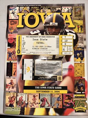 2004 Iowa Hawkeyes vs Iowa State Cyclones Football Program + 2 Ticket ...