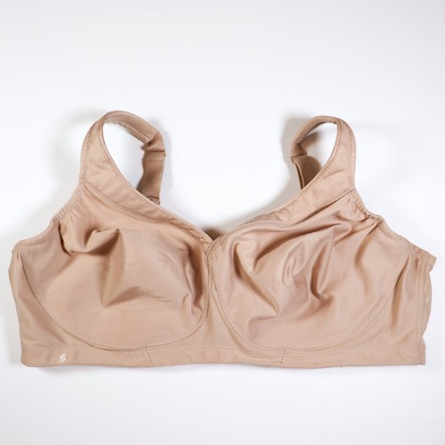 Glamorise Sport Bra Magic Lift Size 48D Style 1006 Solid Beige Wireless ...