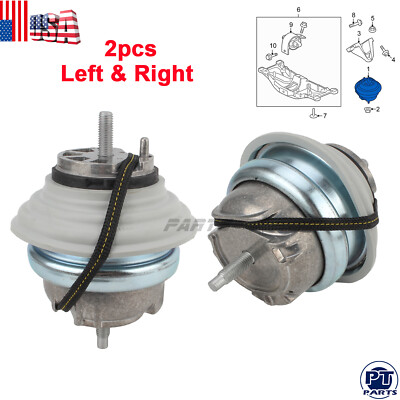 2Pcs Fits Jaguar XF XJ 2009-2013 Left &Right Engine Motor Mount ...