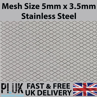 DIFFERENT SIZE Sheets of Expanded Stainless Steel Metal Mesh Size 5mm x ...