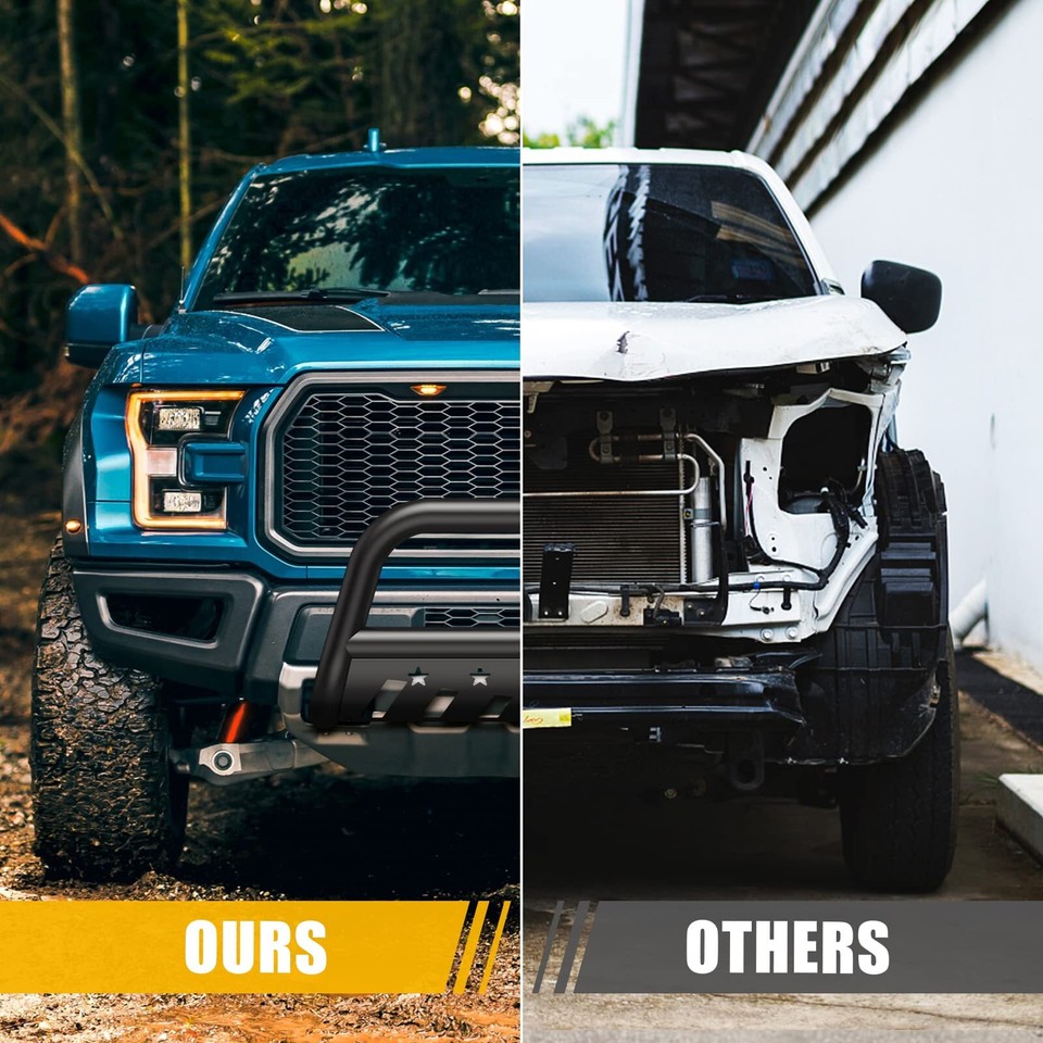 Bull Bar for F150 2004-2023 Front Grille Brush Push Bumper Guard with ...
