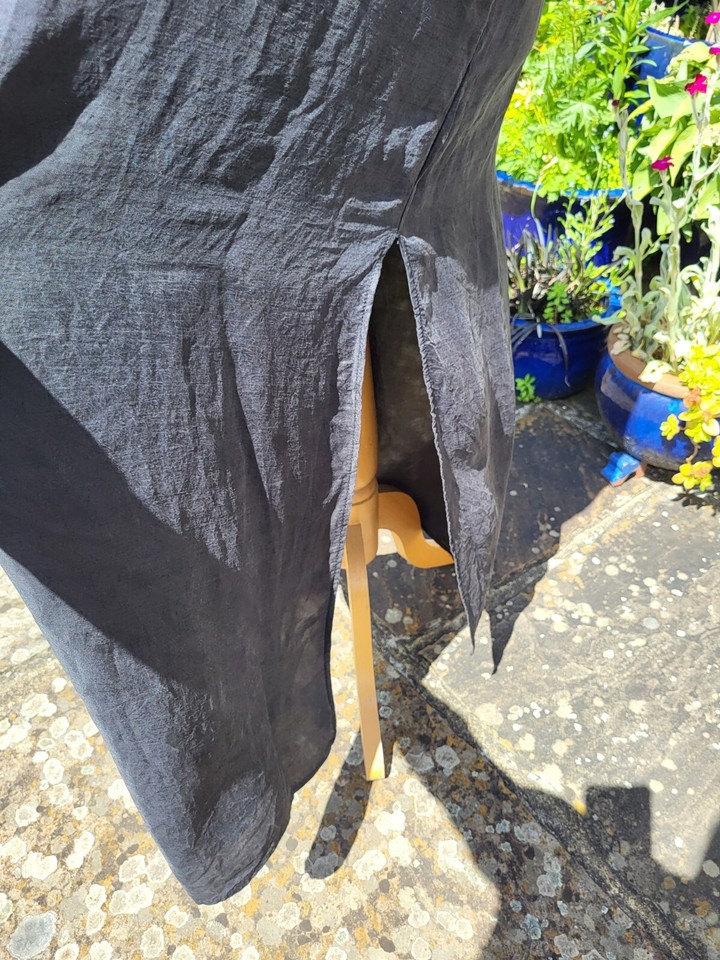 Zara Silky Racer Back Dress Black Size XL Fit 14. Long Side Split | eBay