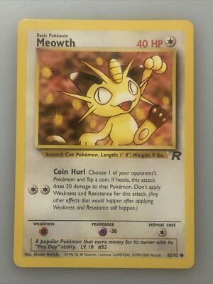 Team Rocket Meowth 62/82 Pokemon Card NM WOTC | eBay