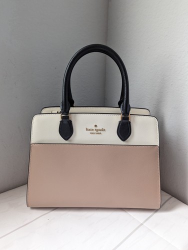 KATE SPADE MADISON MEDIUM SATCHEL SHOULDER BAG TOTE HAZELNUT COLORBLOCK ...