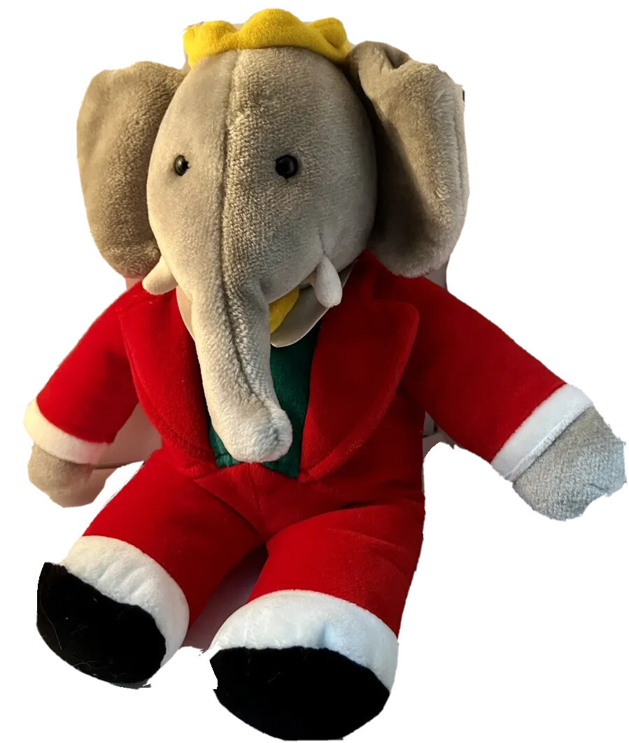 Vintage Plush Babar The Elephant 14” By GUND 1988 Stuffed Toy Christmas ...