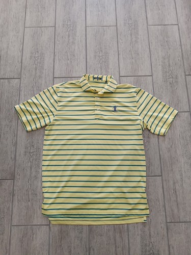 Turtleson Golf Polo Shirt Mens Large Yellow Green Blue Logo Stretch ...