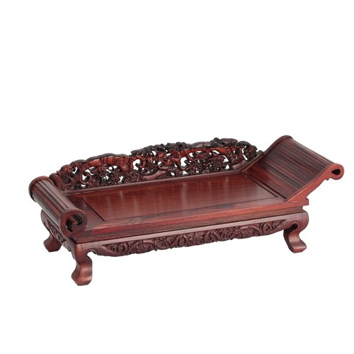 Chinese Rosewood Carved Miniature Display Arhat Bed Altar Model Decor ...