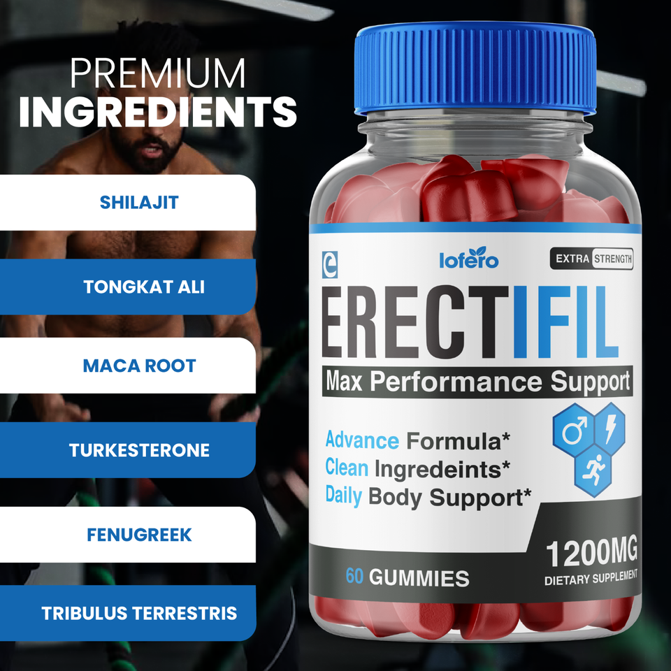 (2 Pack) Erectifil Male Gummies, Advanced Men Performance Support (120 ...