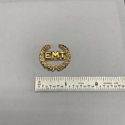 EMT In Wreath - Gold Collar Brass - Pin & Clutch -NEW- Rank Insignia ...