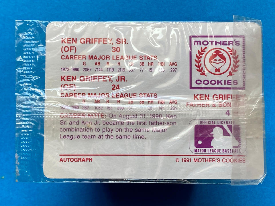 Ken Griffey Jr & Sr 1991 Mothers Cookies Father & Son #4 of 4 ~ Factory ...