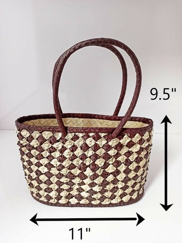Eco Friendly Pandan Leaves (Wetakeiya) Embossed Women Bag Woven with ...