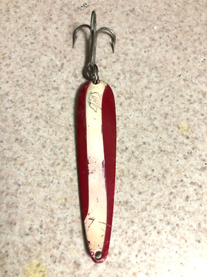 Vintage Eppinger Dardevlet 4" RED/ WHITE SPOON 1.5oz DEVIL HEAD Lure ...