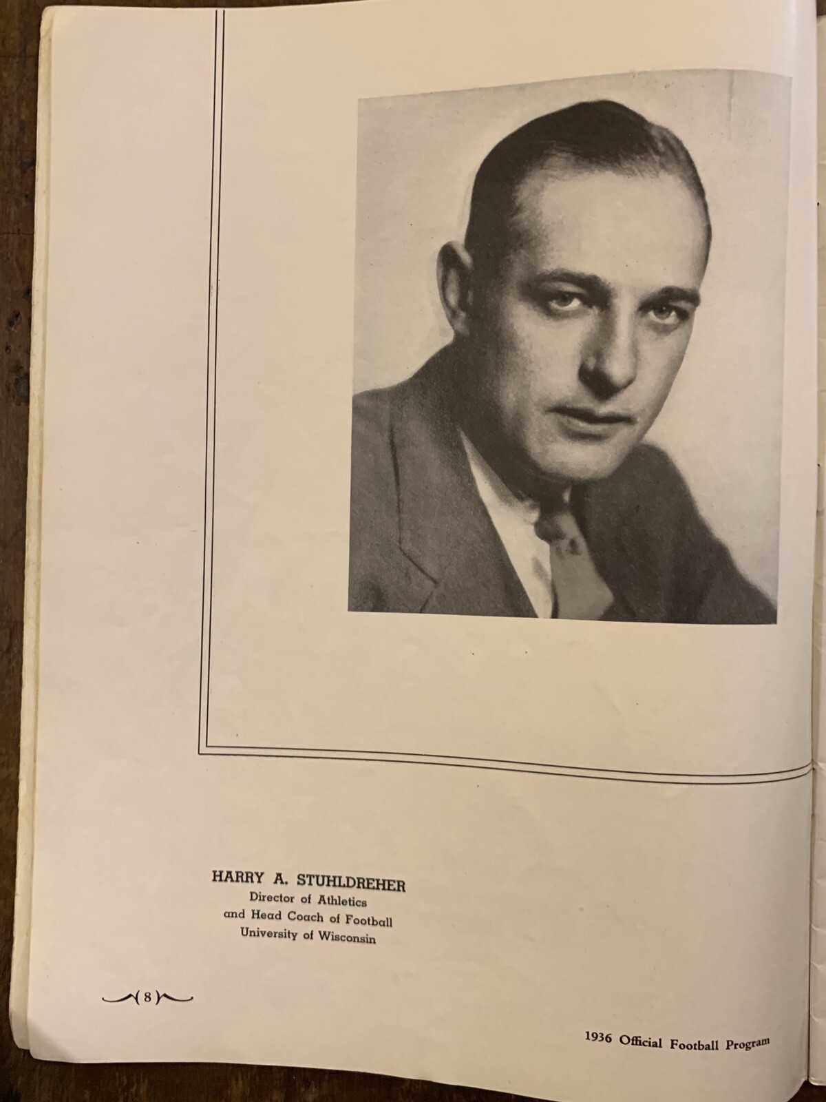 1936”Rare”Notre Dame vs Wisconsin Football Program/ELMER LAYDEN v H ...