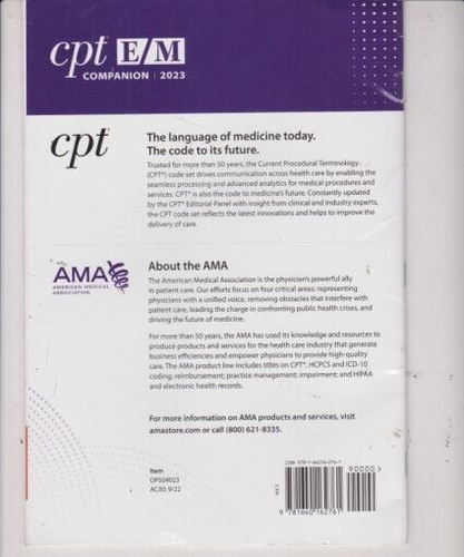 CPT E/M Companion 2023 - American Medical Association 9781640162761 | eBay